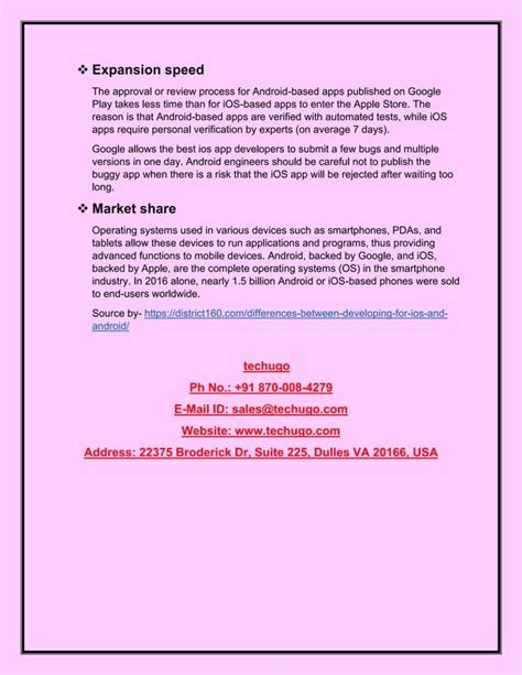 differences between developing for ios and android pdf
