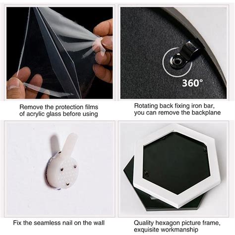 Hexagon Photo Frames Wall Mounted Picture Frame Fa Grandado