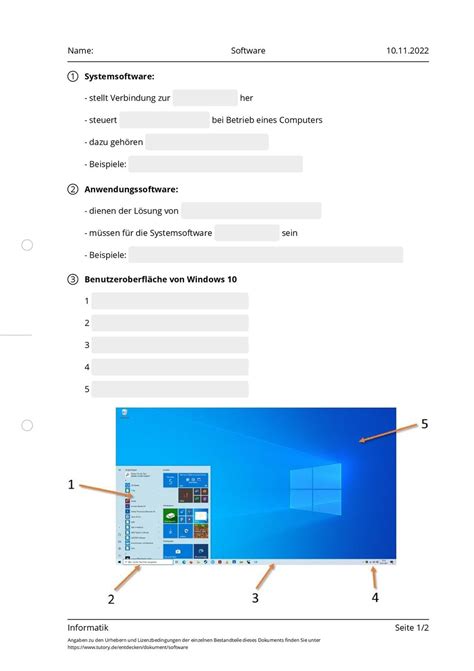 arbeitsblatt software informatik tutory de