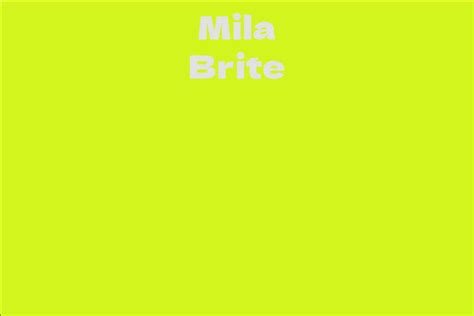 Mila Brite Facts Bio Career Net Worth Aidwiki