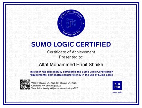 Altaf Shaikh On Linkedin Sumologic Certification Cybersecurity Siem Logs Monitoring…