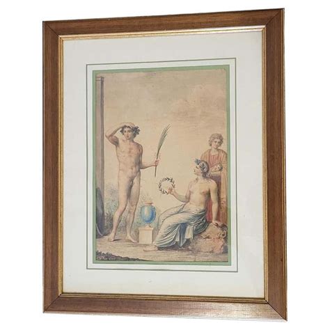 Rare 18th Century Erotic Scene Drawing Attributed To Tobias Sergel For