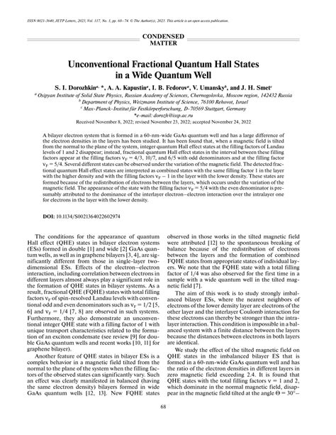 Pdf Unconventional Fractional Quantum Hall States In A Wide Quantum Well