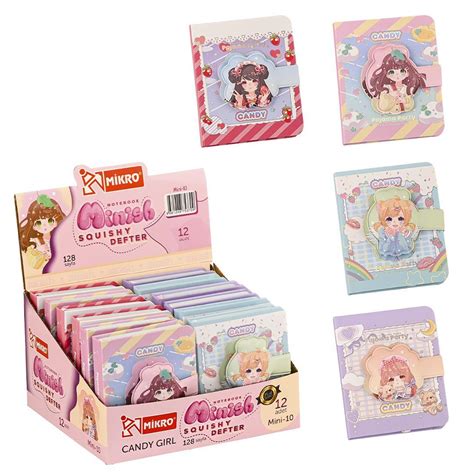 Mini 10 Minish Candy Girl Squishy Mini Notebook 128 Pages Blacksun