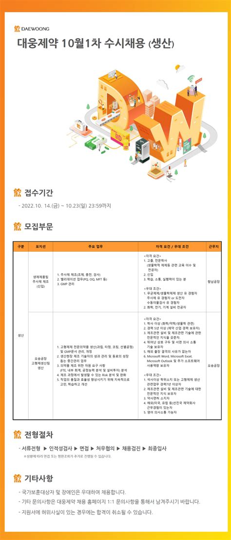 10월 1차 수시채용 생산 공모전 대외활동 링커리어