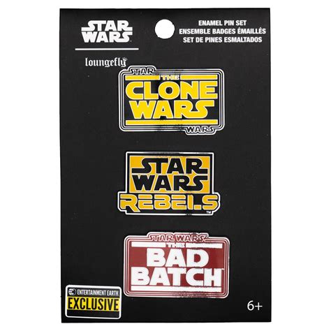 Star Wars Animated Series Enamel Pin 3 Pack Entertainment Earth Exclusive