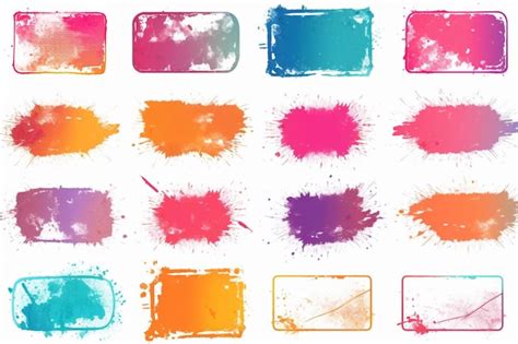 Premium Photo Brush Strokes Vector Paintbrush Set Grunge Design Elements Rectangle And