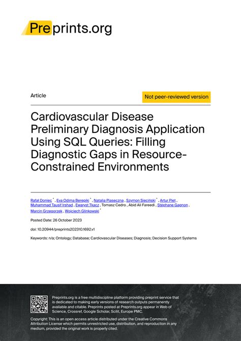 Pdf Cardiovascular Disease Preliminary Diagnosis Application Using