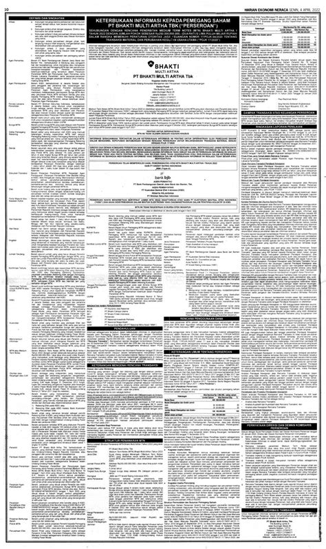 Prospektus Bhakti Multi Artha Tbkbhat 04 April 2022 Dataindonesiaid