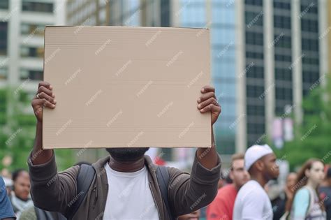 Premium Ai Image A Cardboard Protest Sign Held By An Africanamerican Man