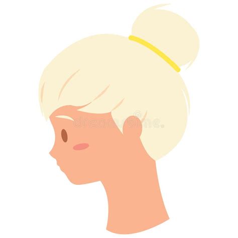 Side View Of A Cute Female Girl Character Avatar Vector Stock Vector Illustration Of Girl