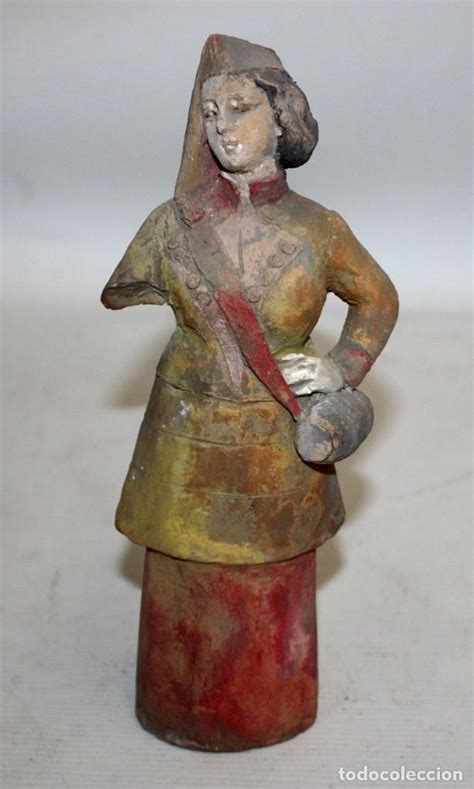 Muy Curiosa Figura En Terracota Policromada De Comprar Esculturas De