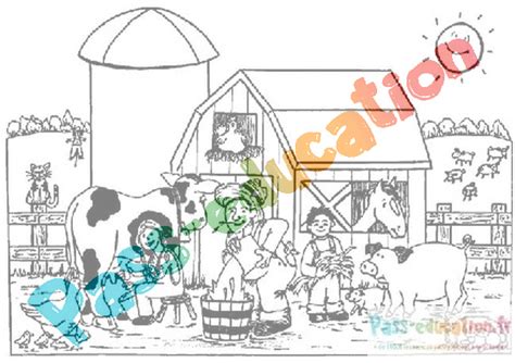 Coloriage gratuit Ferme PDF à imprimer