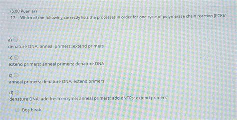 Solved 5 00 Puanlar 17 Which Of The Following Correctly Chegg