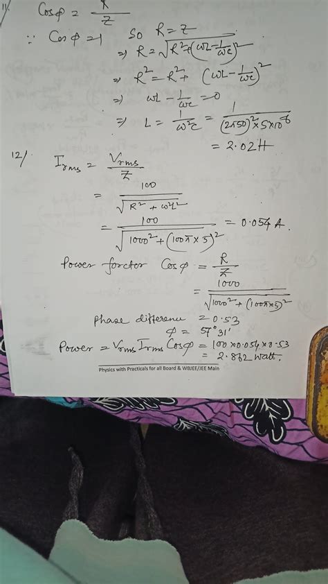 Physics Wbchse Class 12 Chhaya Prakashani Alternating Current Numericals Solved ~ Class Xii 12