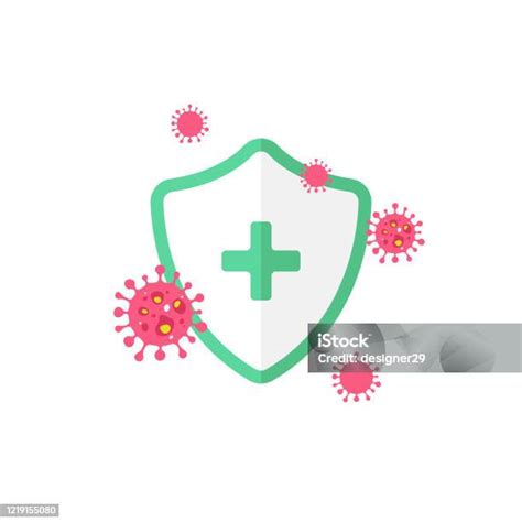위생 방패 보호 및 면역 시스템 아이콘 플랫 디자인 면역체계에 대한 스톡 벡터 아트 및 기타 이미지 면역체계 아이콘 방패