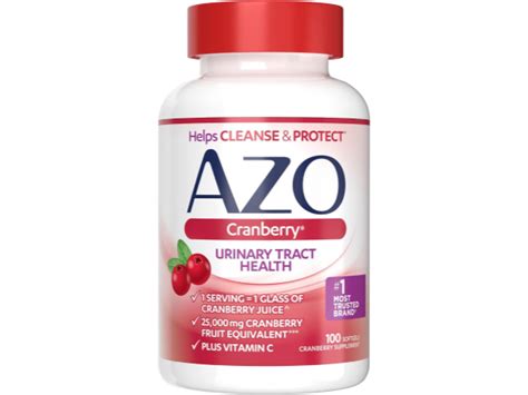 Azo Cranberry Urinary Tract Health Supplement 100 Softgels Goldenvita