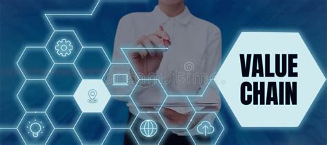 Hand Writing Sign Value Chain Internet Concept Set Of Functional