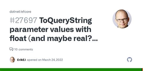 ToQueryString Parameter Values With Float And Maybe Real Are Wrong