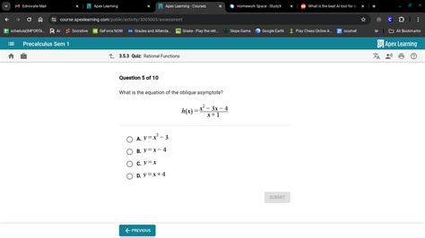 Precalculus Sem Apex Learning Quiz Studyx