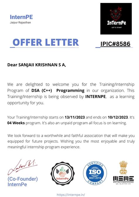 Sanjaii Krishnan On Linkedin Internpeinternship