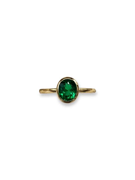 Oval Solitaire Ring Alpine Green