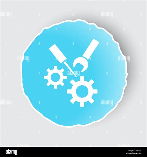 Blue App Button With Service Icon On White Stock Photo Alamy
