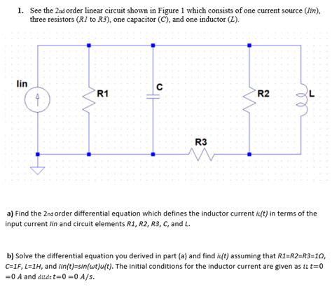 Solved See The Nd Order Linear Circuit Shown In Figure Chegg Com