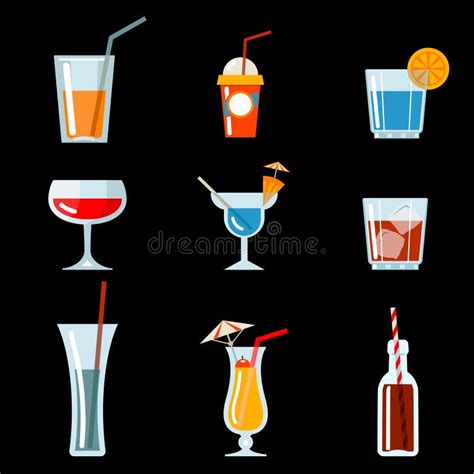 Vector Cocktail Party Icons Stock Vector Illustration Of Isolated