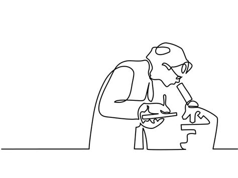 Female Scientist With Microscope And Test Schedule
