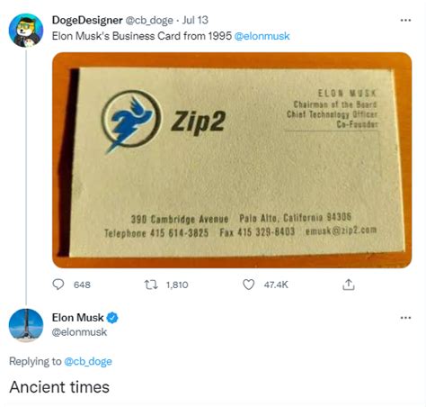Elon Musk Business Card From 1995 Goes Viral World News
