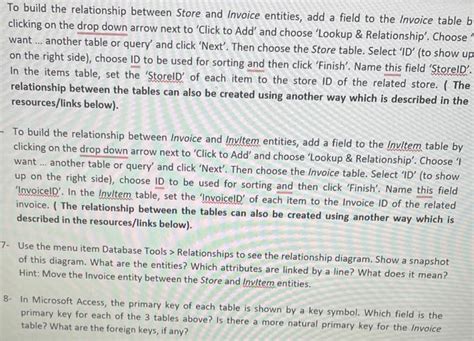Solved Open Microsoft Access And Create Three New Tables