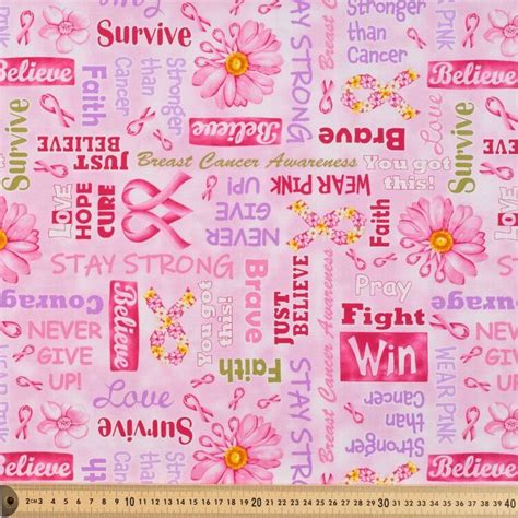 Pink Power Motifs And Words 112 Cm Cotton Fabric Pink 112 Cm