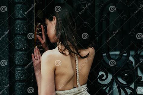 Safety Female Intercom Button Doorbell At Building Entrance Young