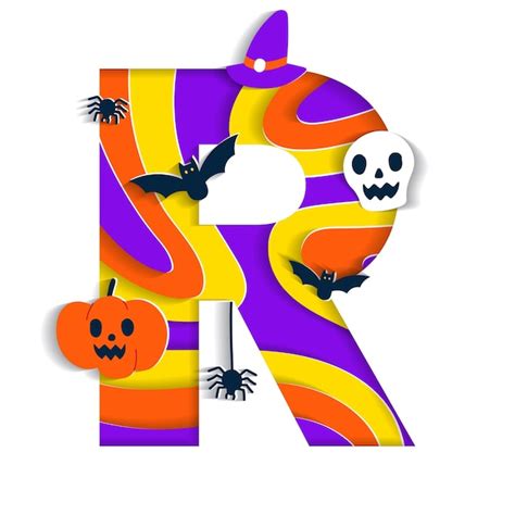 Premium Vector Happy Halloween R Alphabet Font Typography Cartoon