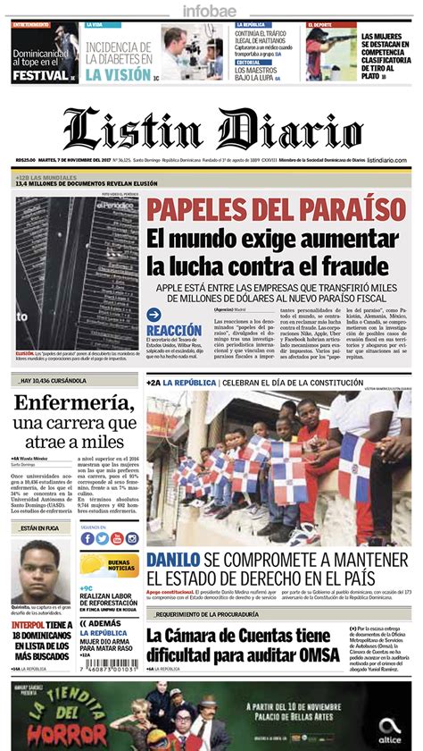 Listin Diario República Dominicana Martes 07 De Noviembre De 2017