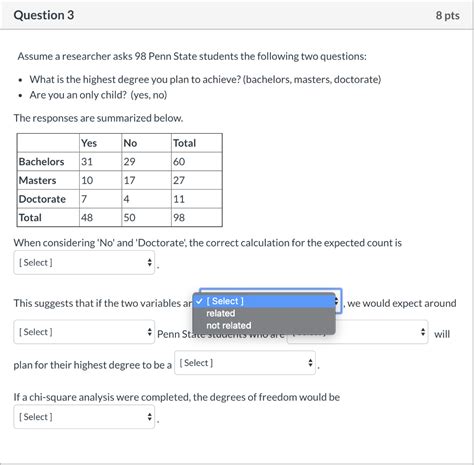 Question 3 8 Pts Assume A Researcher Asks 98 Penn Chegg Com