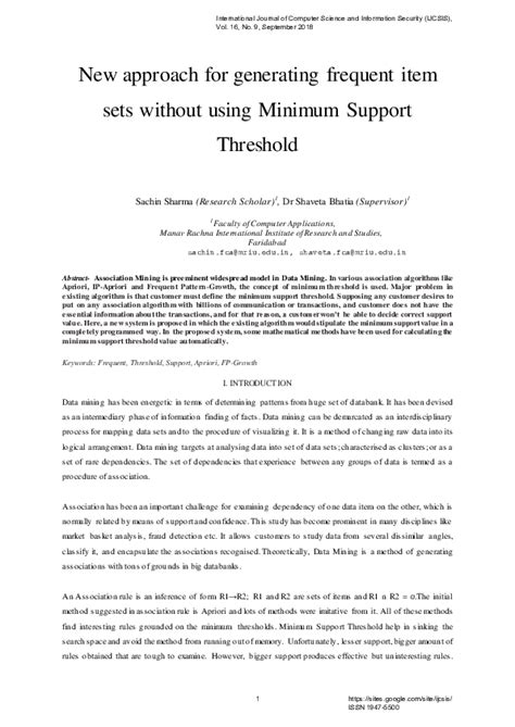Pdf New Approach For Generating Frequent Item Sets Without Using