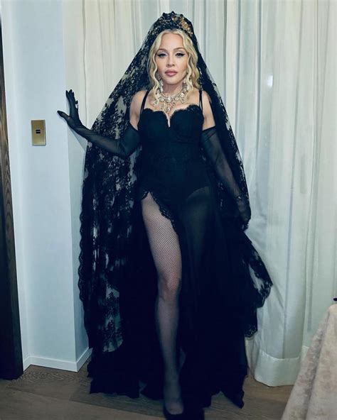 Madonna Brings The Drama In Black Lace Veil At Dolce And Gabbana Show In Her Honor