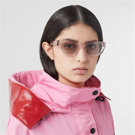 Bio Acetate Rectangular Frame Sunglasses In Light Pink Women