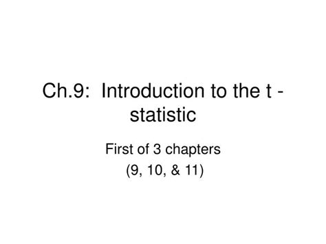 PPT Ch 9 Introduction To The T Statistic PowerPoint Presentation Free Download ID 3097328