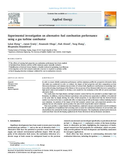 pdf experimental investigation on alternative fuel combustion