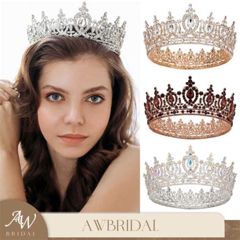 Aw Bridal Royal Queen Crown Rhinestone Wedding Bridal Tiara Party