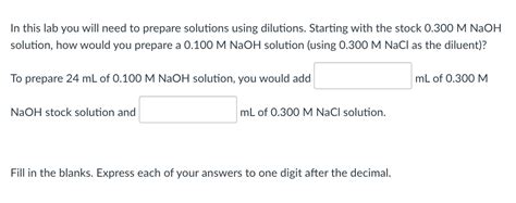 Solved In This Lab You Will Need To Prepare Solutions Using Chegg