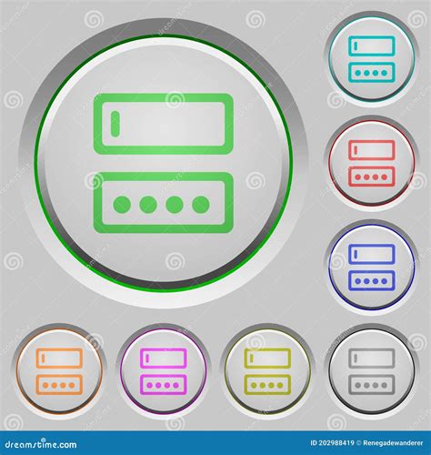 Entering Login Name And Password Push Buttons Stock Vector