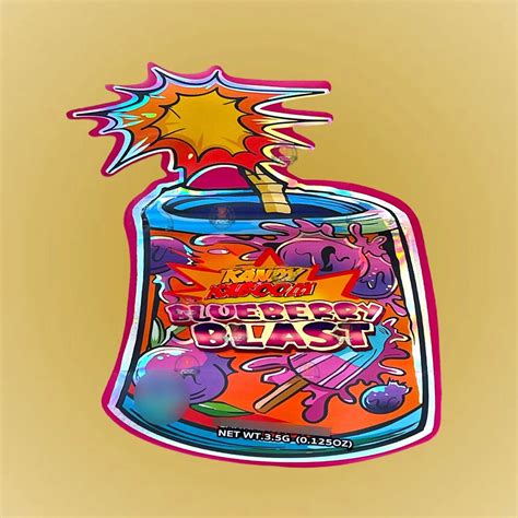 Candy Kaboom Blueberry Blast 35g Mylar Bags Cut Out Holographic