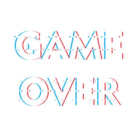 Glitch Text Effect Vector Hd Png Images Game Over Text With Glitch