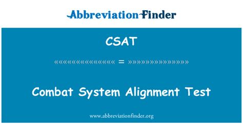 Csat Stands For Combat System Alignment Test Abbreviation Finder