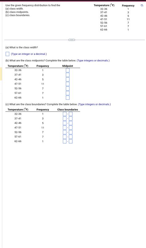 solved use the given frequency distribution to find the a