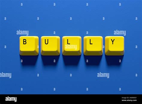 Yellow Keyboard Keys Spelling The Word Bully On A Blue Background Are